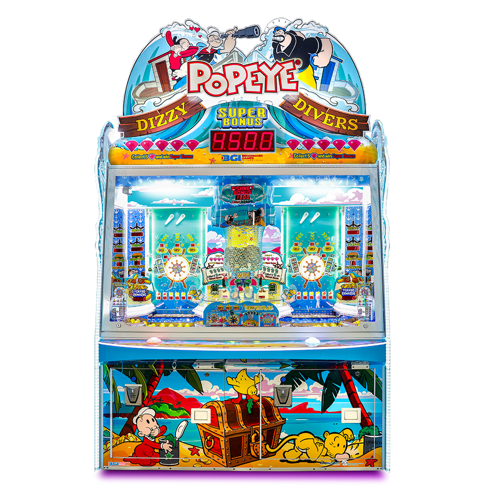Benchmark | Popeye Dizzy Divers |Coin Pusher| Two-Player — GameRoomMasters